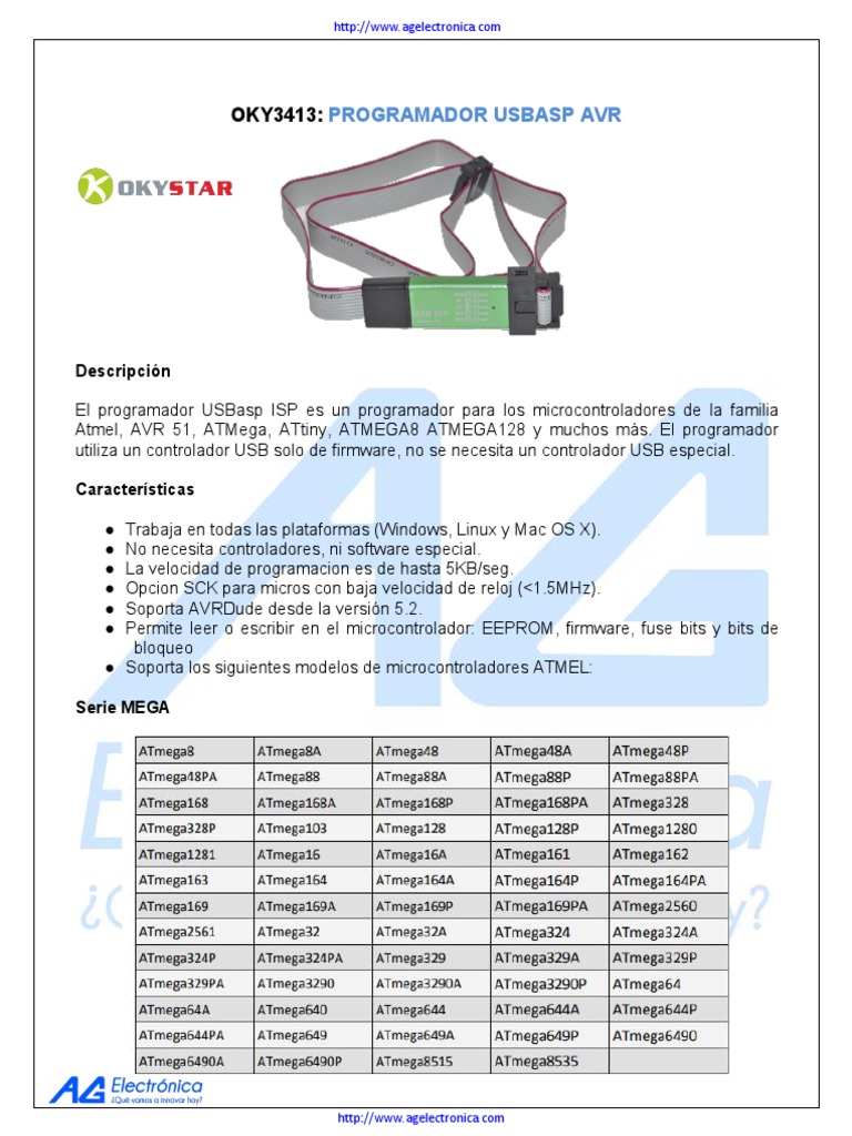 Oky3413 Programador Usbasp Avr | PDF