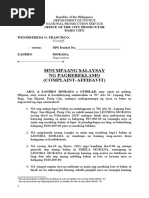 Sample Form of Sworn Statement Tagalog | PDF