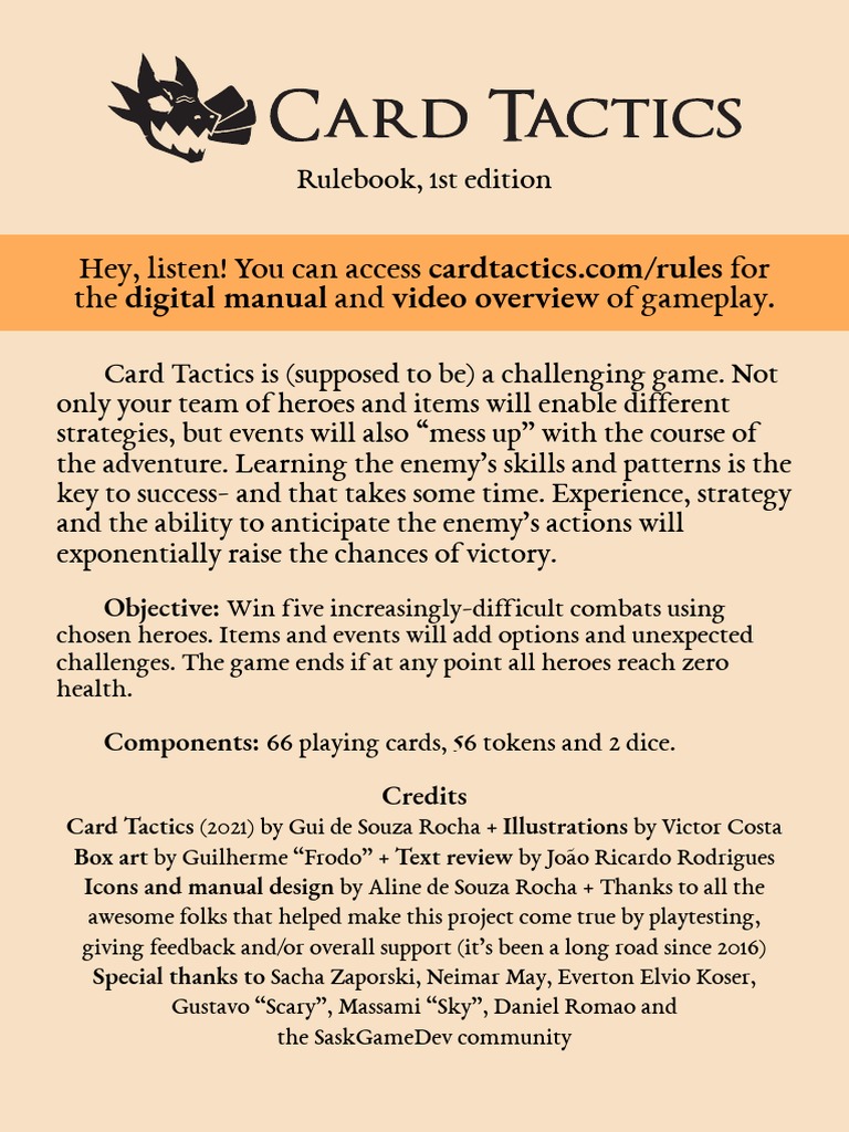 Card Tactics - Cardtactics-Manual - en | PDF | Gaming | Leisure