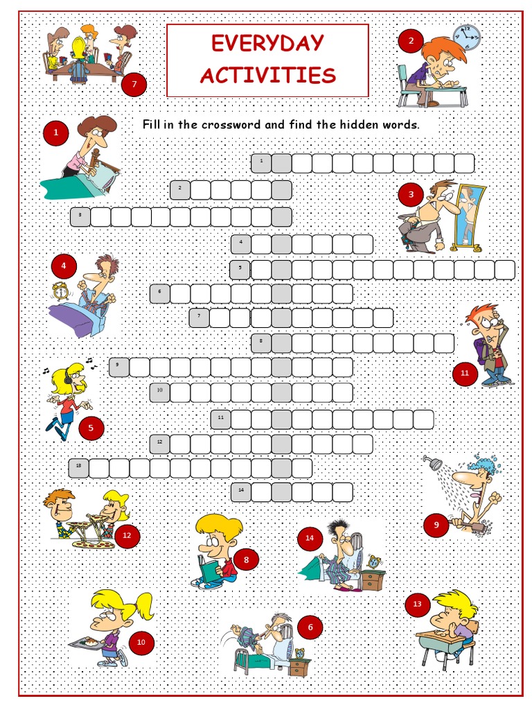 Everyday Activities | PDF | Word Puzzles | Puzzles