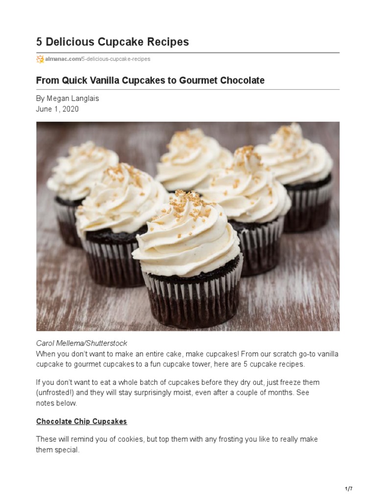 5 Delicious Cupcake Recipes | PDF