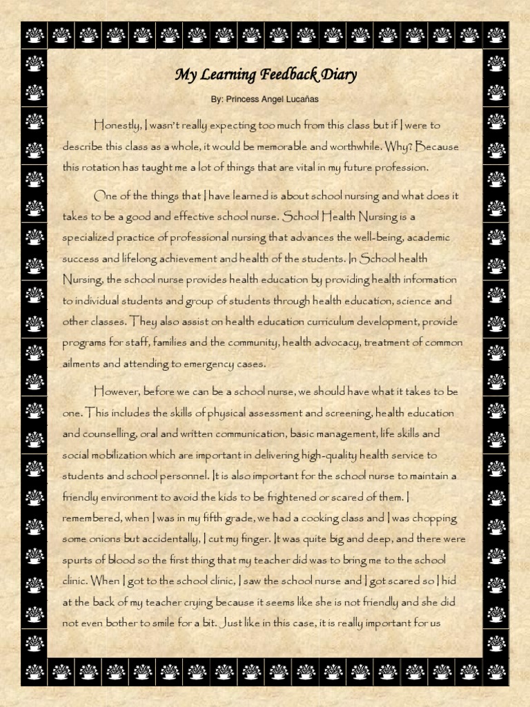 Learning Feedback Diary | PDF | Allergy | Health Education