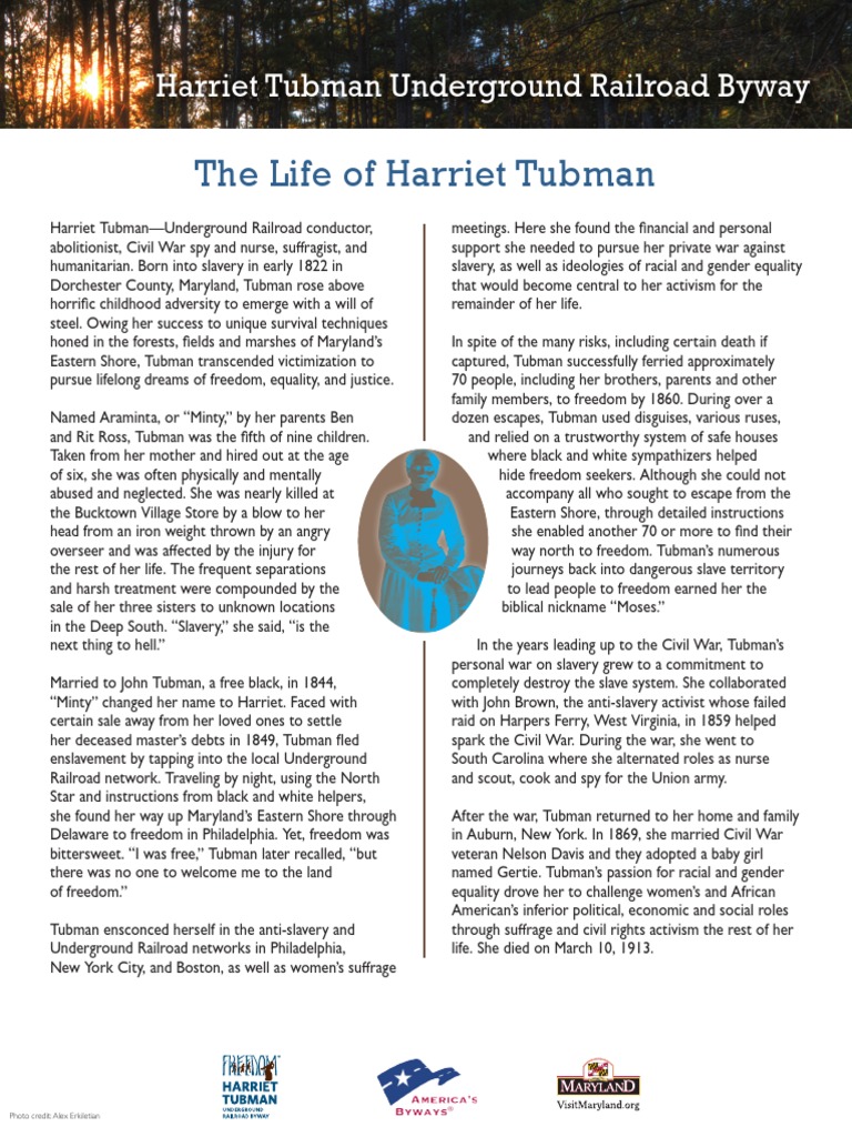 The Life of Harriet Tubman | PDF | Harriet Tubman | Slavery