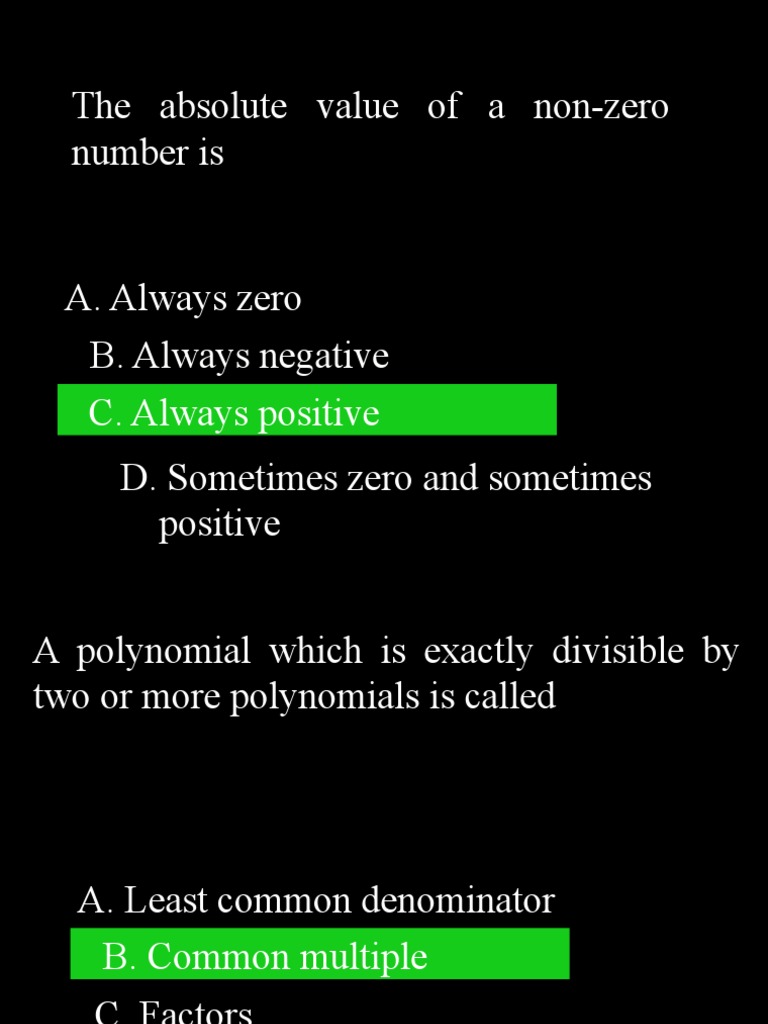 The Absolute Value of A Non-Zero Number Is | PDF | Young's Modulus ...