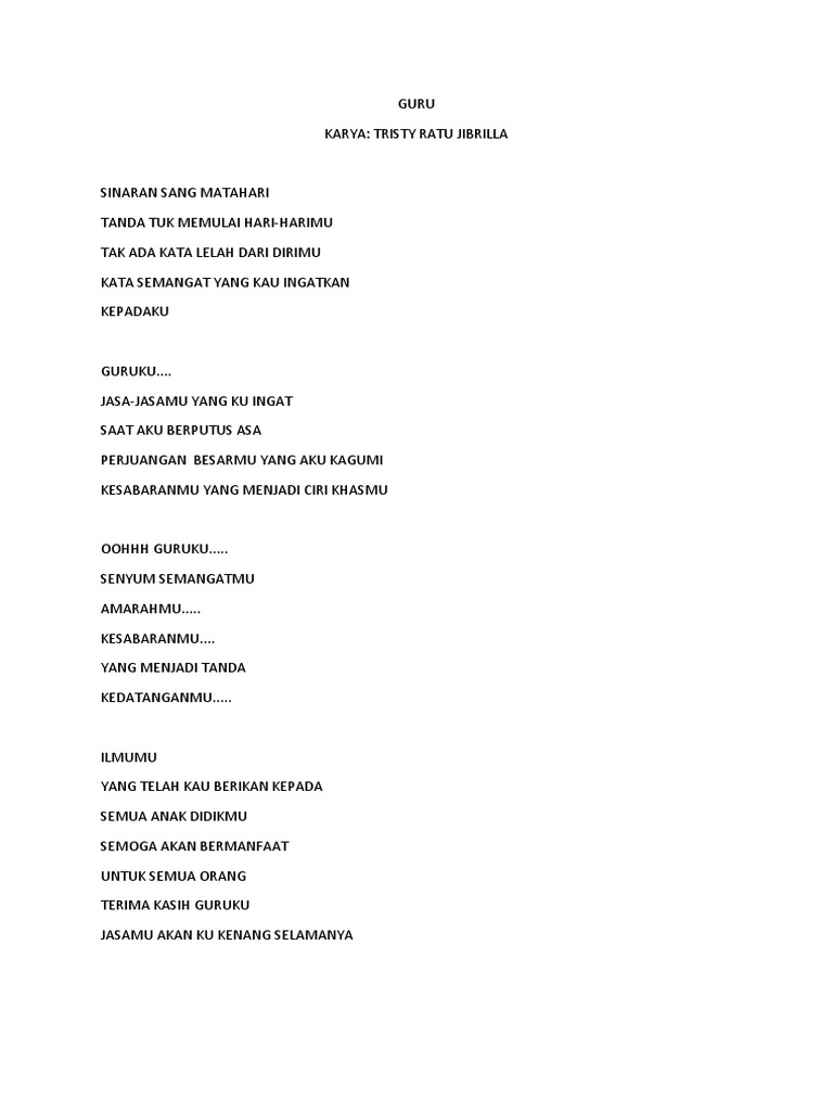 Puisi Guru Karya Jila | PDF | Pengembangan Diri