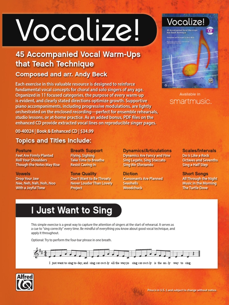 Vocalize!: Composed and Arr. Andy Beck | PDF | Vowel | Pitch (Music)