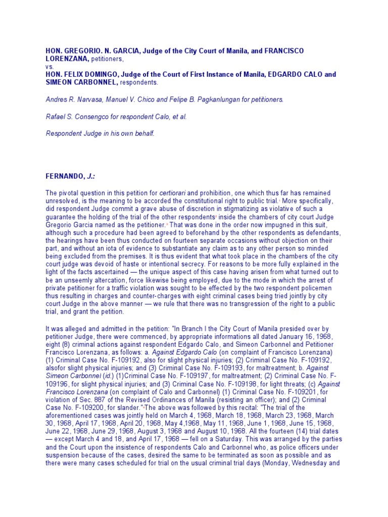 Garcia Domingo Case | PDF | Trials | Prosecutor