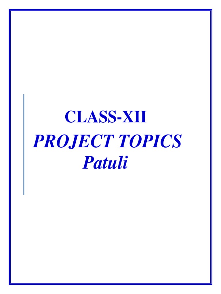 Class XII Project Topics Patuli | Download Free PDF | Expense | Income ...