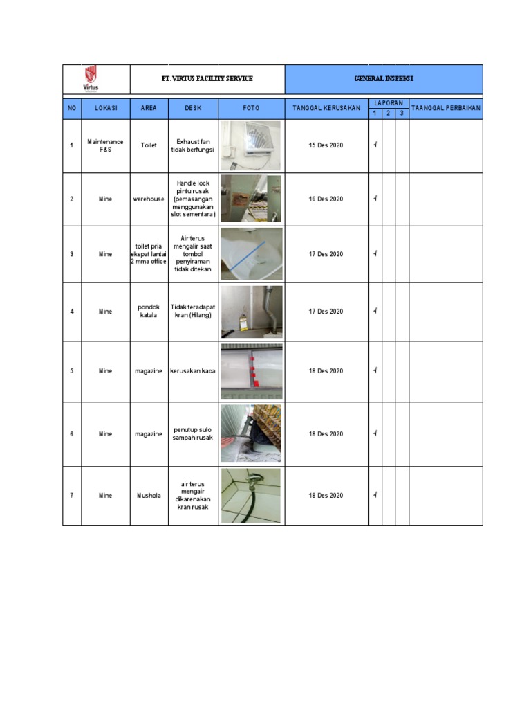 Defect List 12-18 Des 2020 | PDF