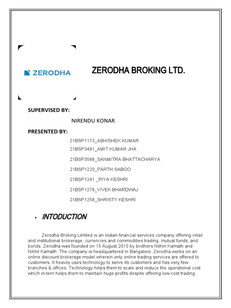 Zerodha Broking Ltd... | PDF | Digital Marketing | Market (Economics)
