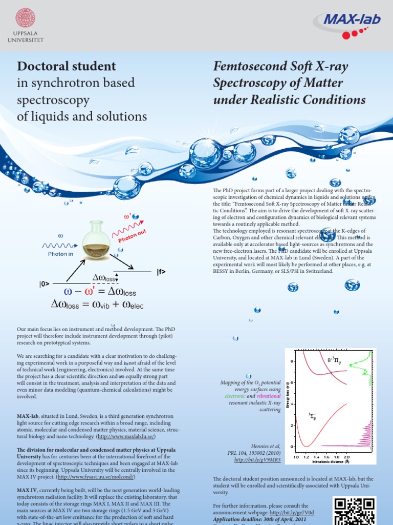 PHD Poster MAX-lab A3 | PDF | Spectroscopy | X Ray
