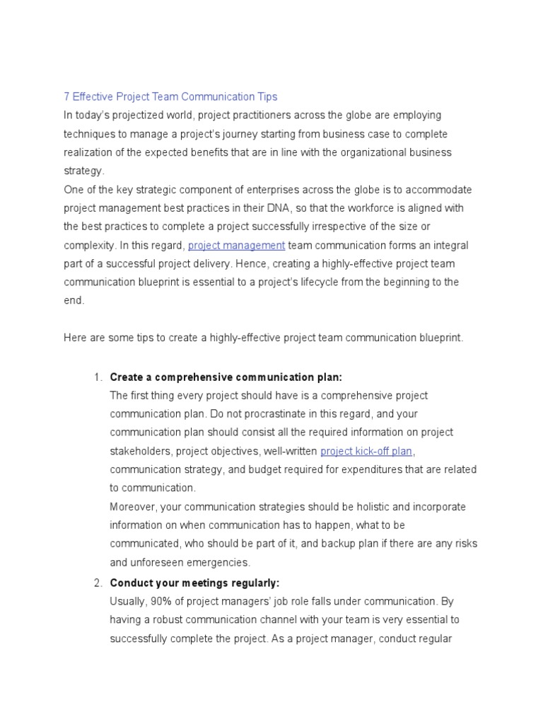 7 Effective Tips for Creating a Highly-Effective Project Team ...