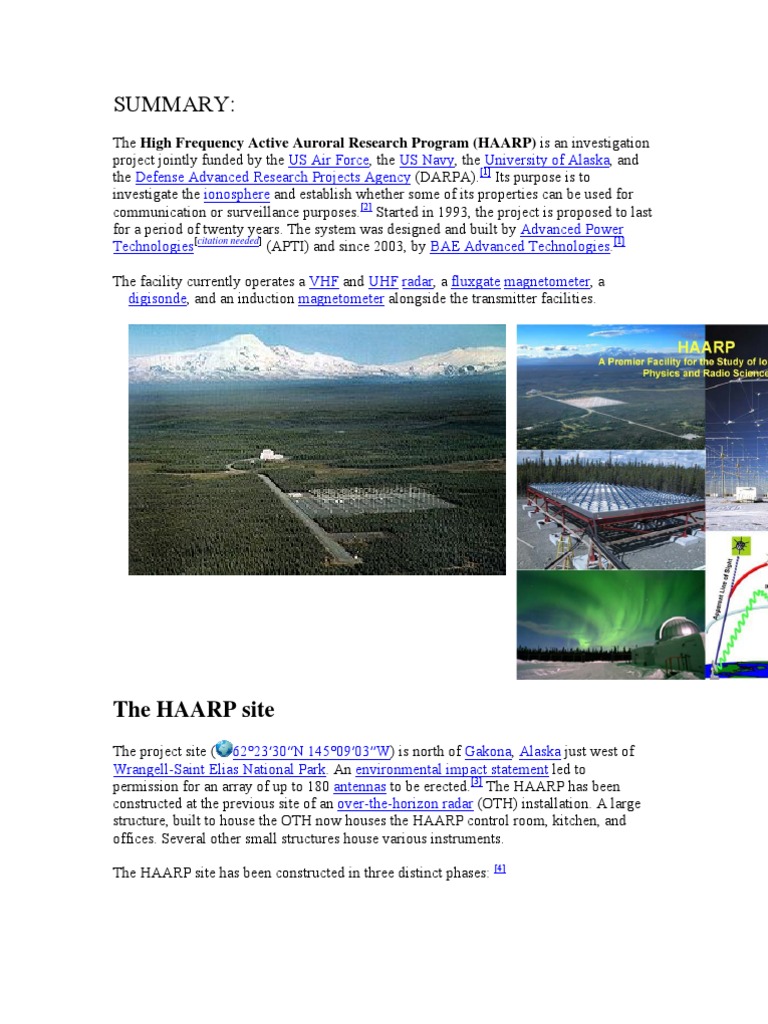HAARP Info | PDF | Ionosphere | Telecommunications Engineering