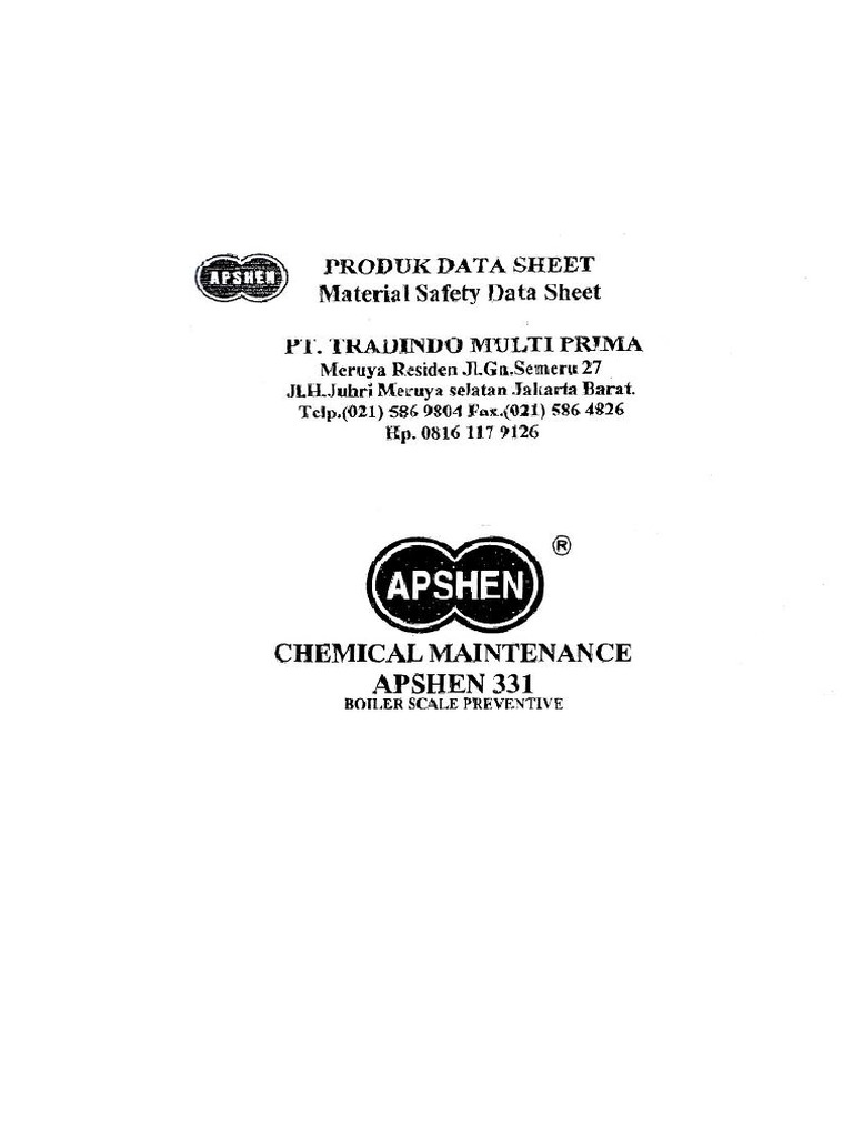 MSDS Apshen | PDF