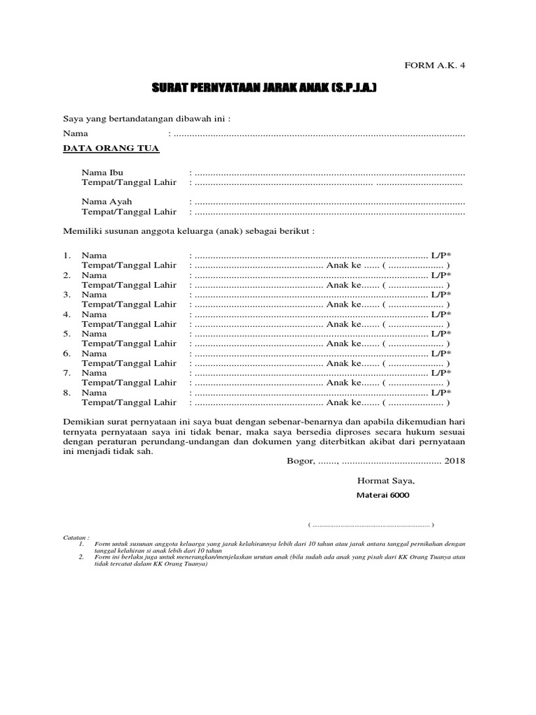 Form AK 4 SPJA | PDF