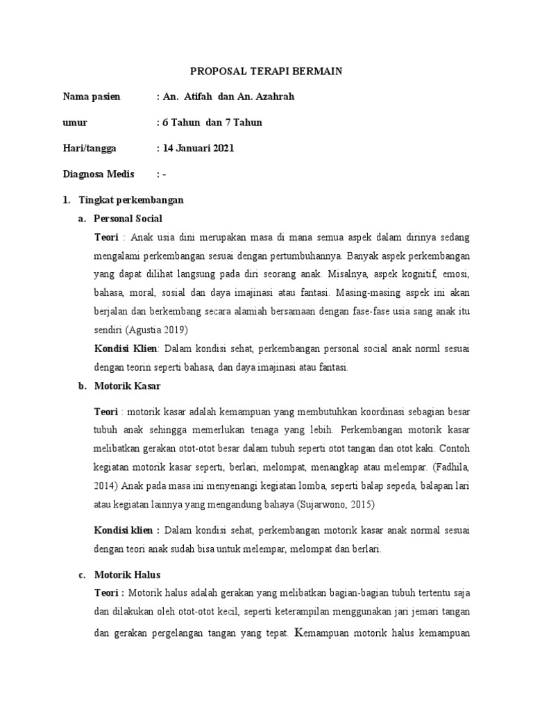 Proposal Program Bermain | PDF