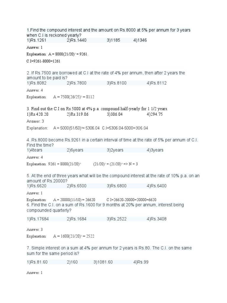 Compound Interest-Worksheet1 | PDF | Compound Interest | Interest