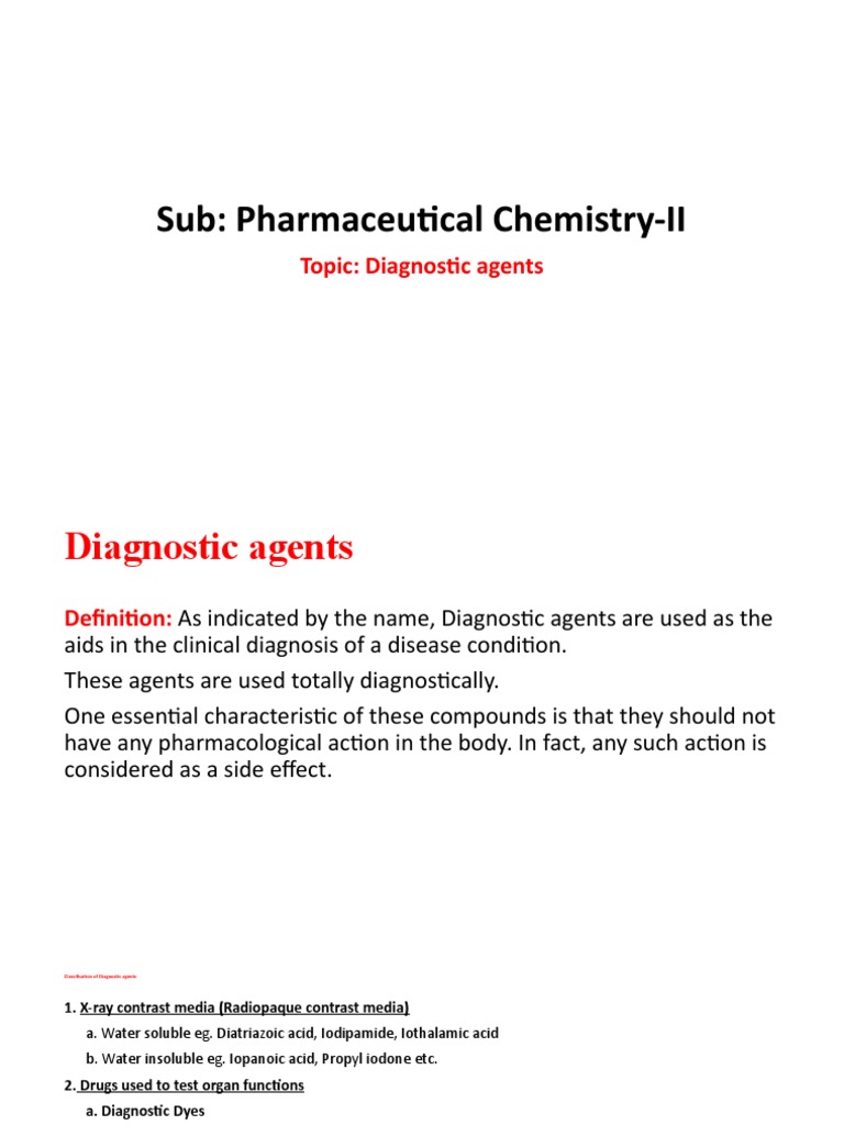 Diagnostic Agents | PDF | X Ray | Iodine