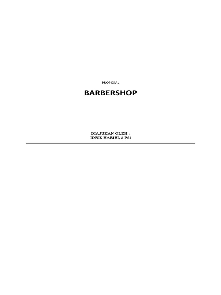 Proposal - Usaha - Barbershop Zain | PDF