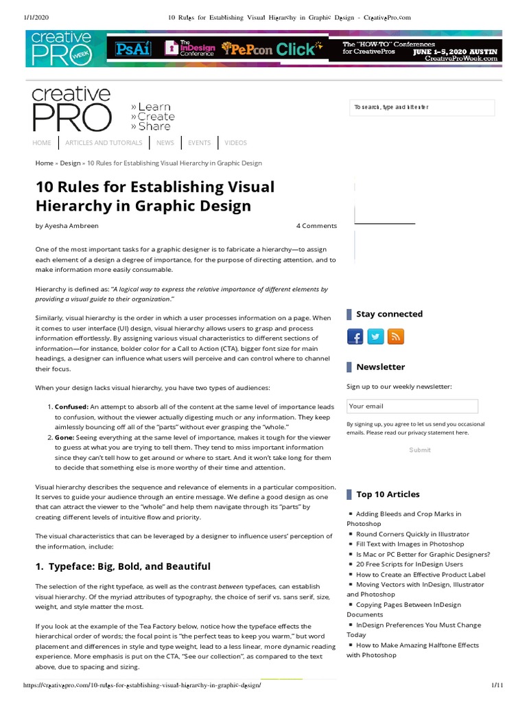 10 Rules For Establishing Visual Hierarchy in Graphic Design | PDF ...