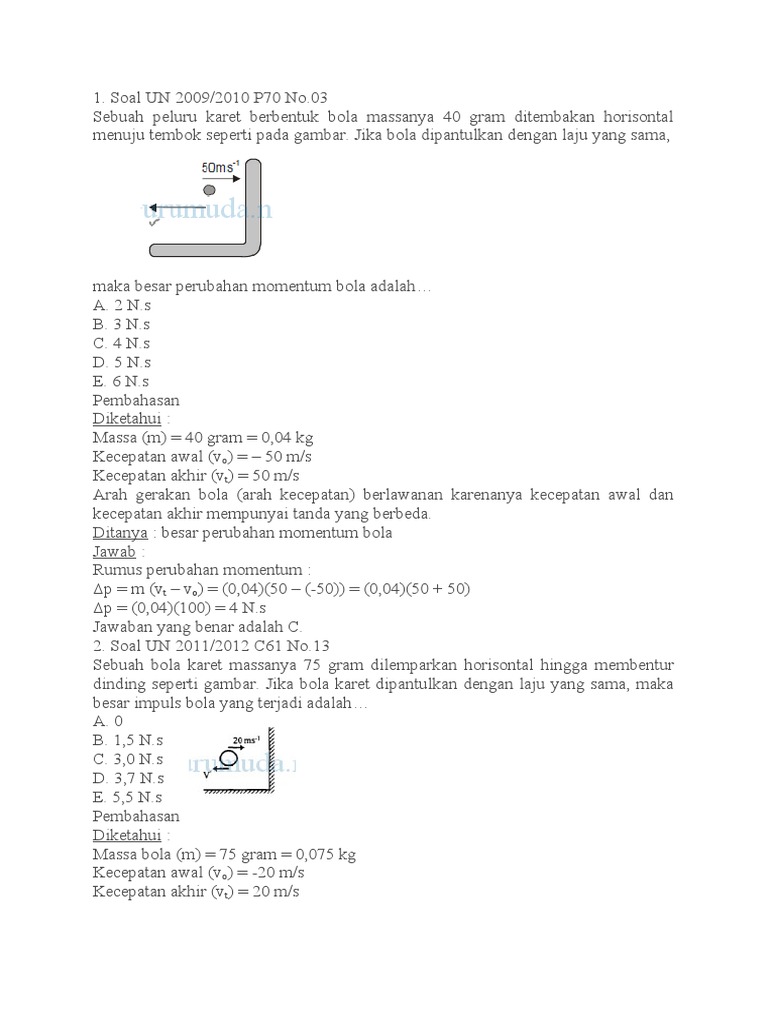 Soal Impuls Dan Momentum | PDF