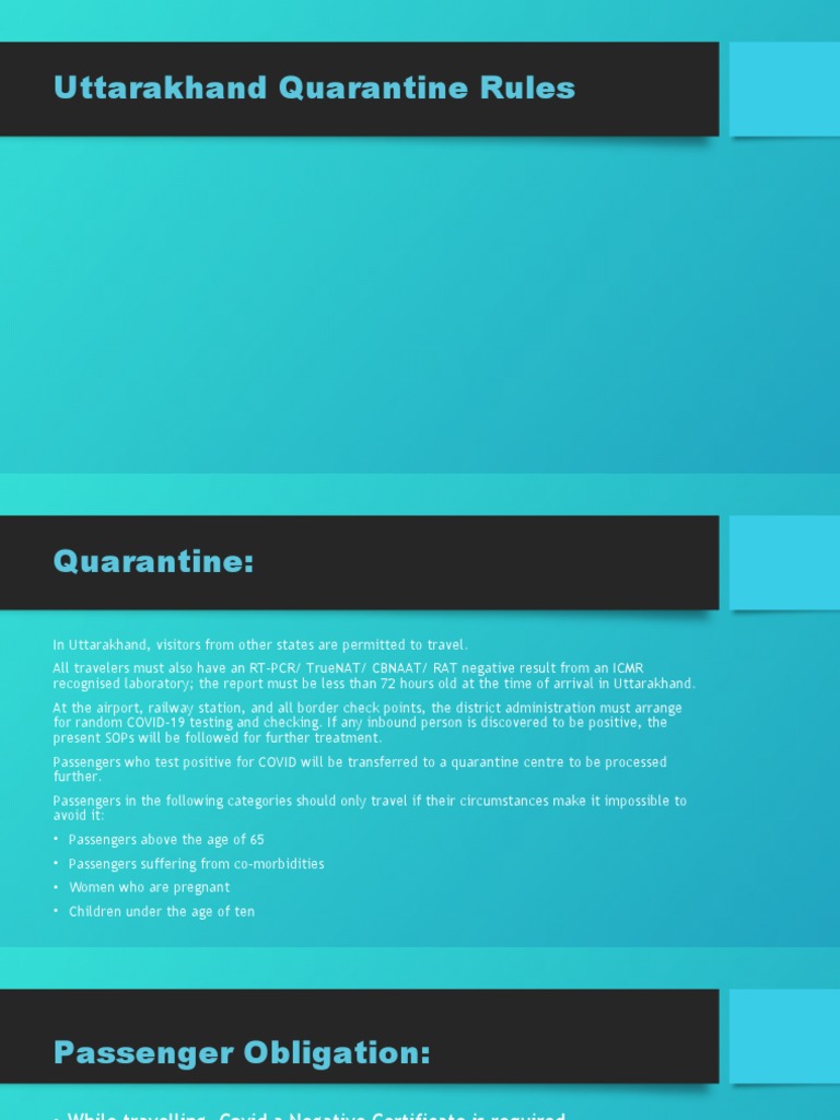 Uttarakhand Quarantine Rules | PDF