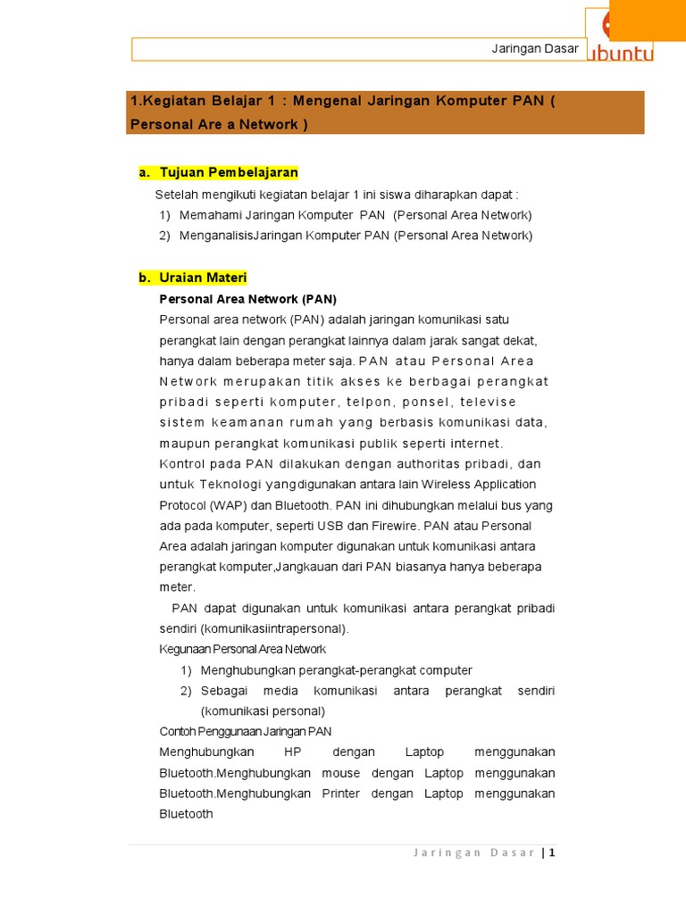 Panduan Jaringan PAN untuk Siswa | PDF | Teknologi & Rekayasa