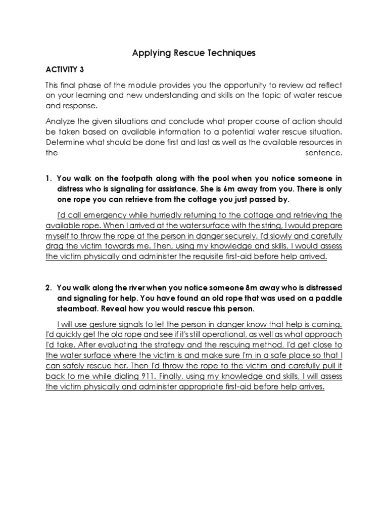 Applying Water Rescue | PDF