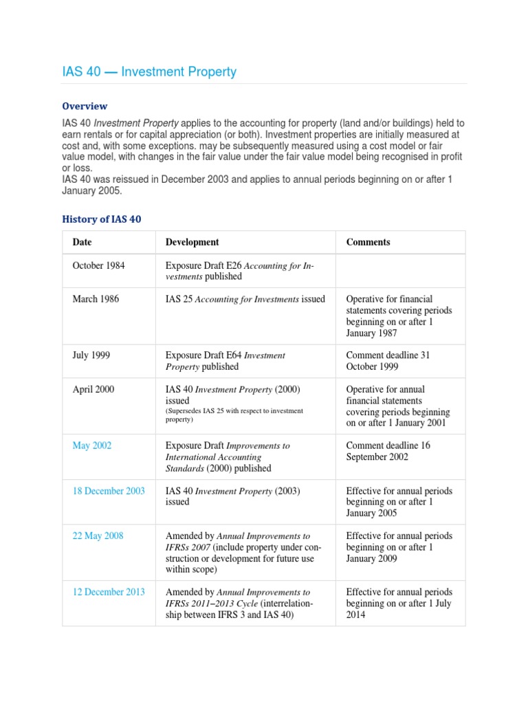 IAS 40 - Investment Property | PDF | International Financial Reporting Standards | Fair Value
