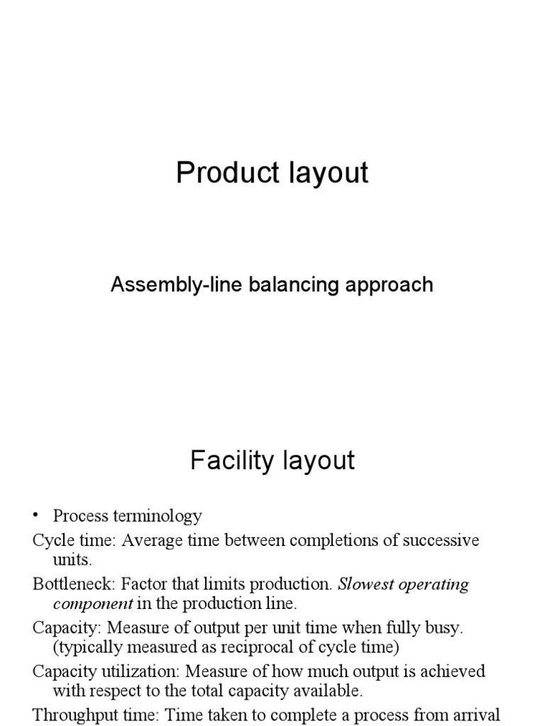 Product Layout: Assembly-Line Balancing Approach | PDF | Business