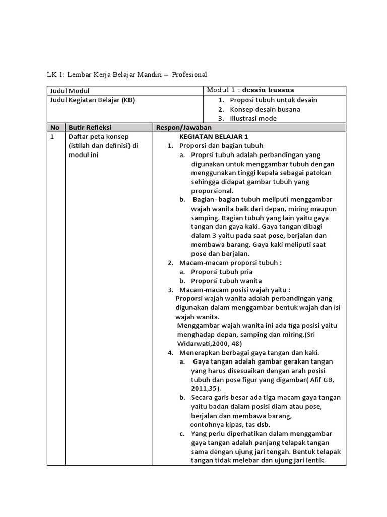 Proporsi Tubuh dalam Desain Busana | PDF | Karier & Perkembangan | Seni