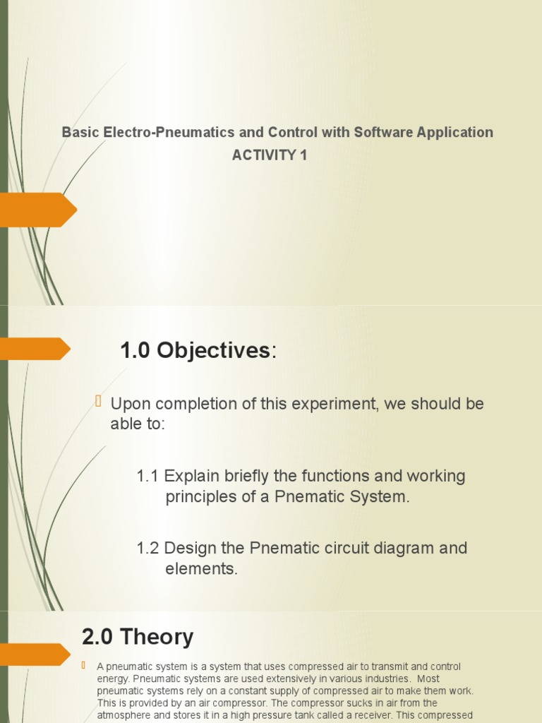 Basic Electro-Pneumatics and Control With Software Application Activity ...