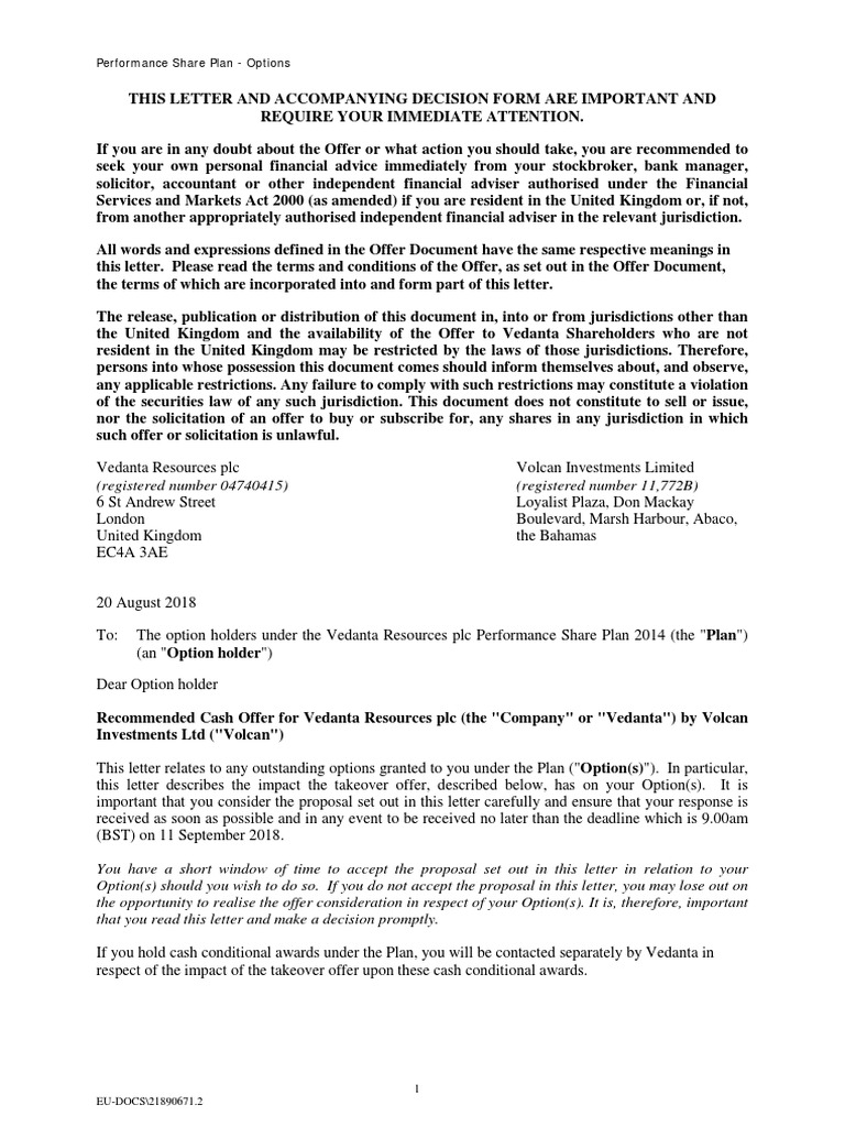 Rule 15 Letter PSP Share Settled Options | PDF | Capital Gains Tax | Taxes