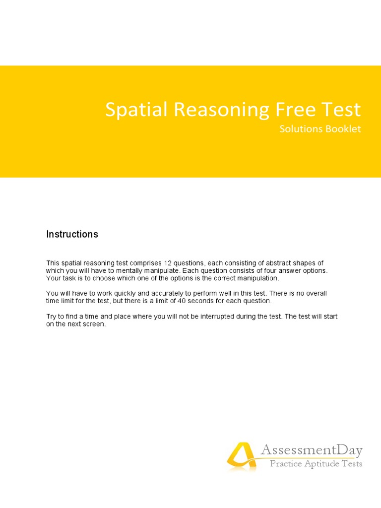 Spatial Reasoning Free Test: Assessmentday | PDF | Science | Science ...