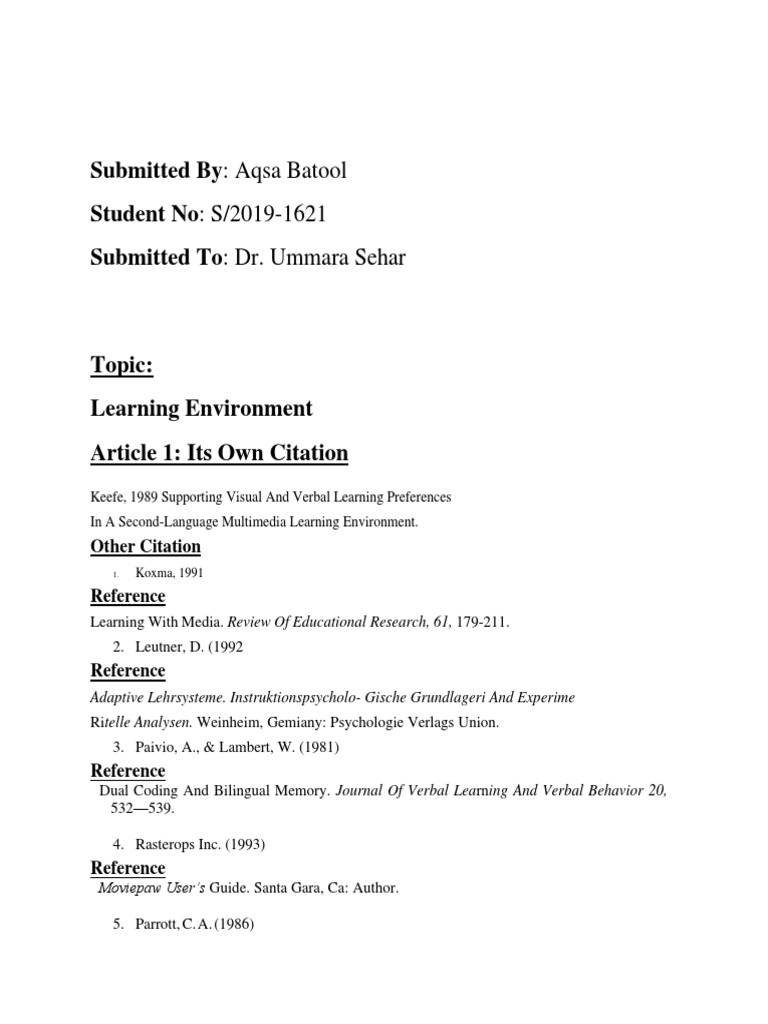 Submitted By: Aqsa Batool Student No: S/2019-1621 Submitted To: Dr. Ummara Sehar | PDF | Big ...