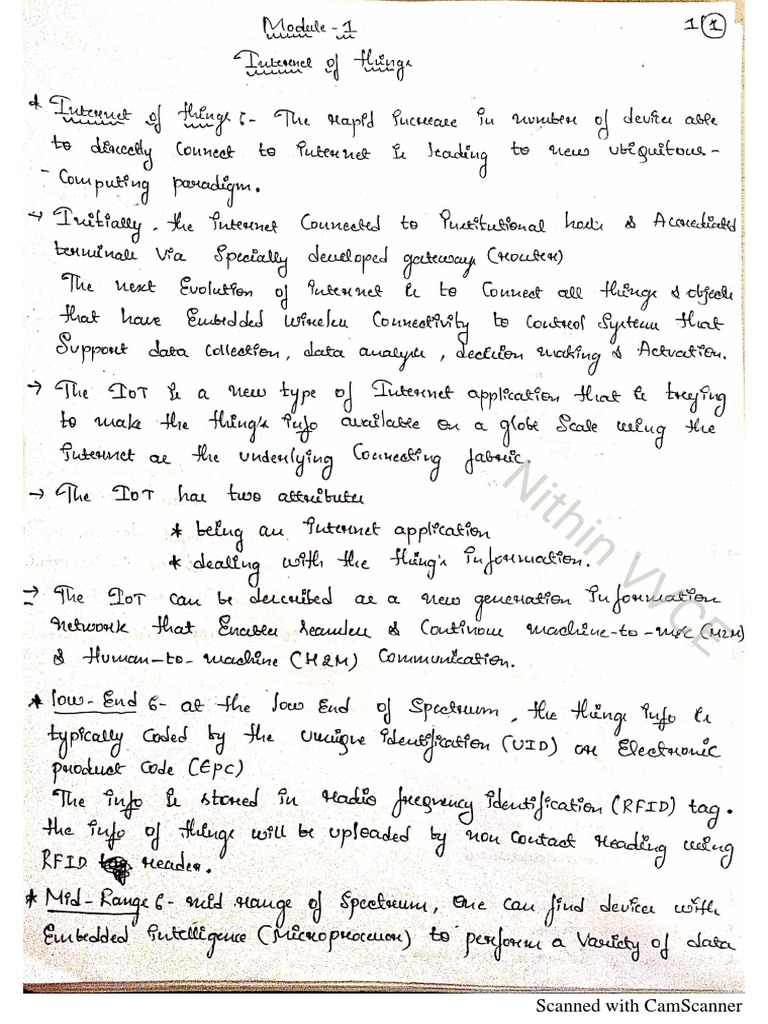 VTU Internet of Things Notes by Nithin, VVCE, Mysuru | PDF