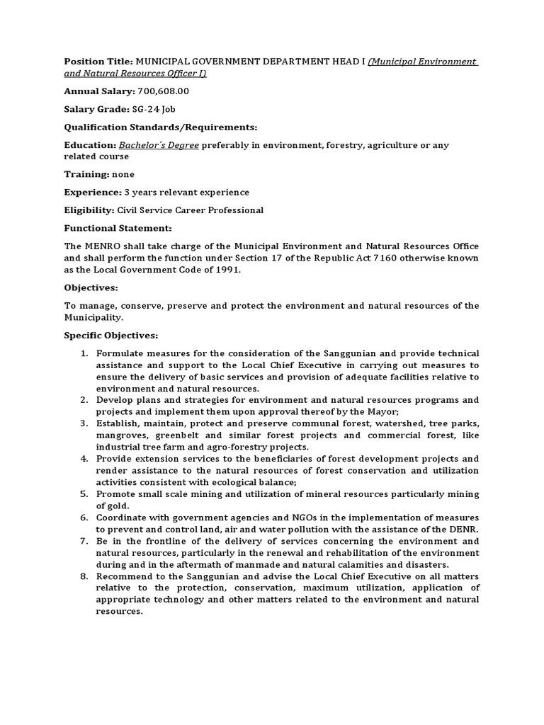 MENRO Qualification Standard | PDF | Natural Environment | Natural ...