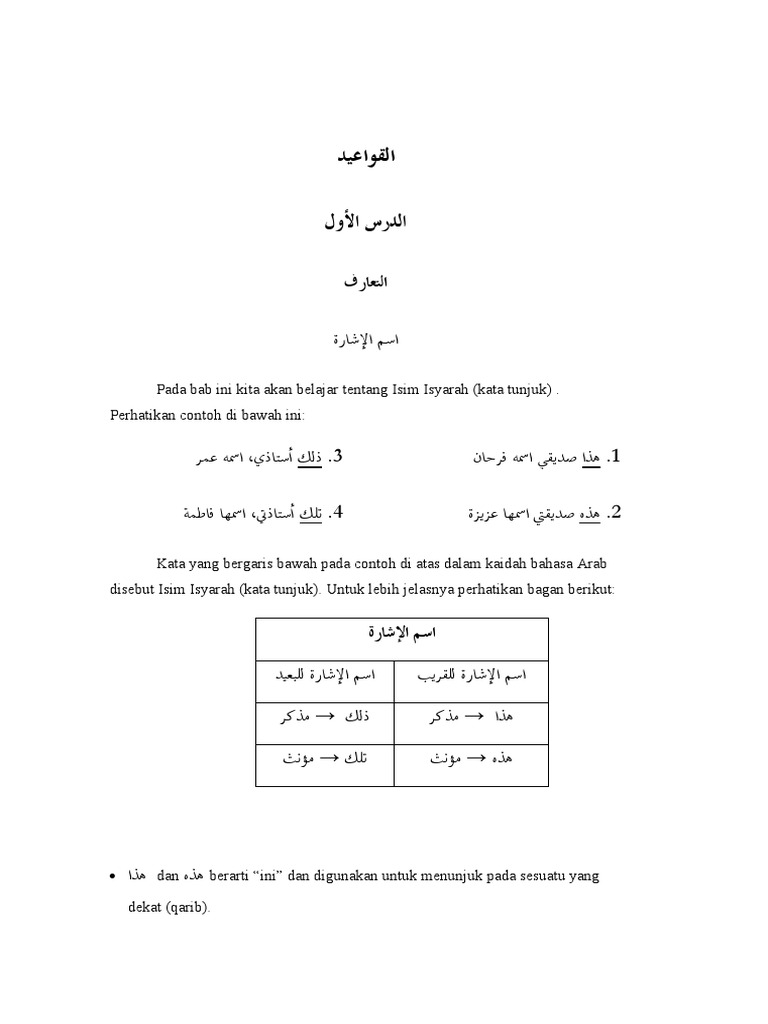 The Basics of Arabic Grammar | PDF