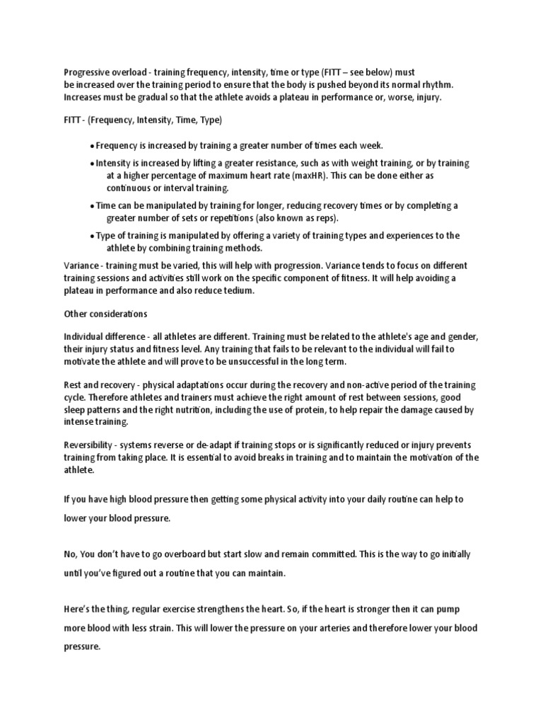 FITT - (Frequency, Intensity, Time, Type) | PDF | Physical Fitness ...