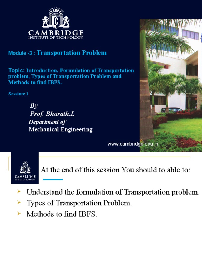 Introduction to Transportation Problems: Formulation, Types, and ...