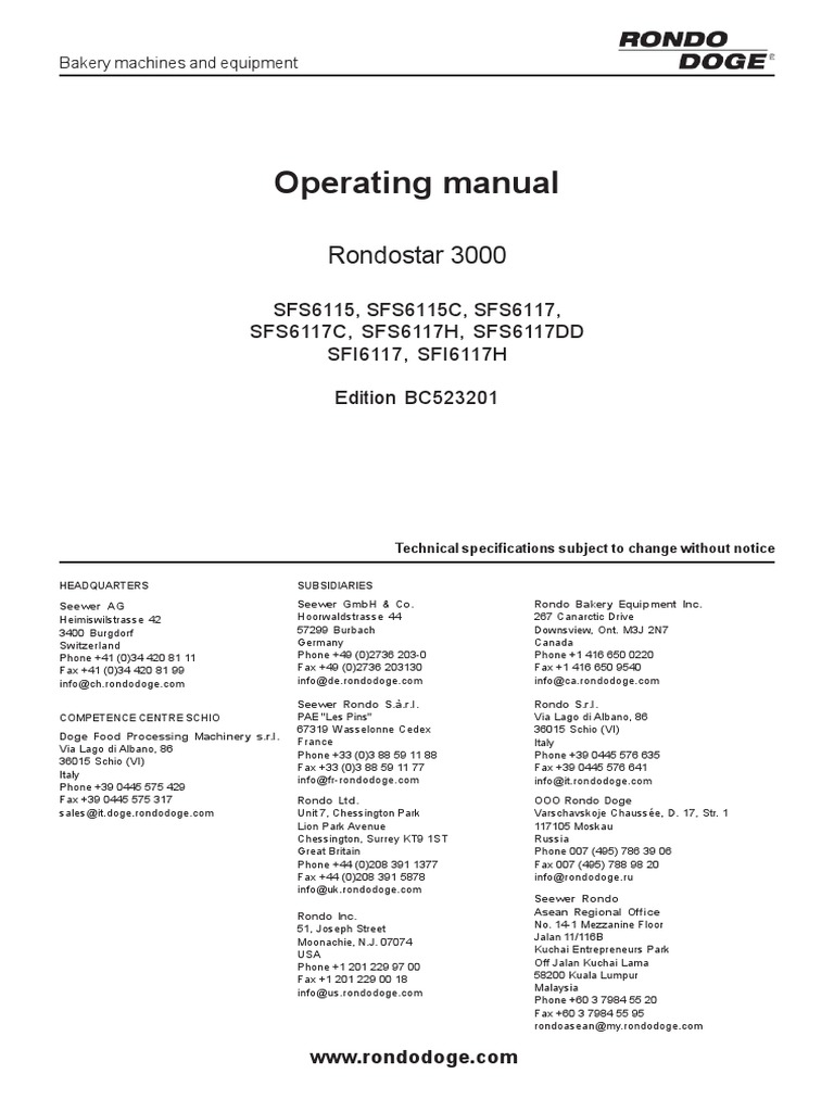 Operating Manual: Rondostar 3000 | PDF | Electrical Connector | Mains ...