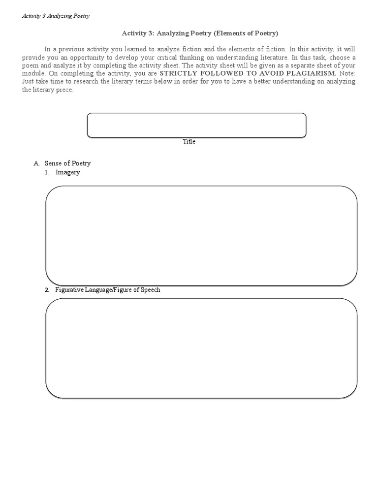 Poetry Analysis Activity Guide | PDF