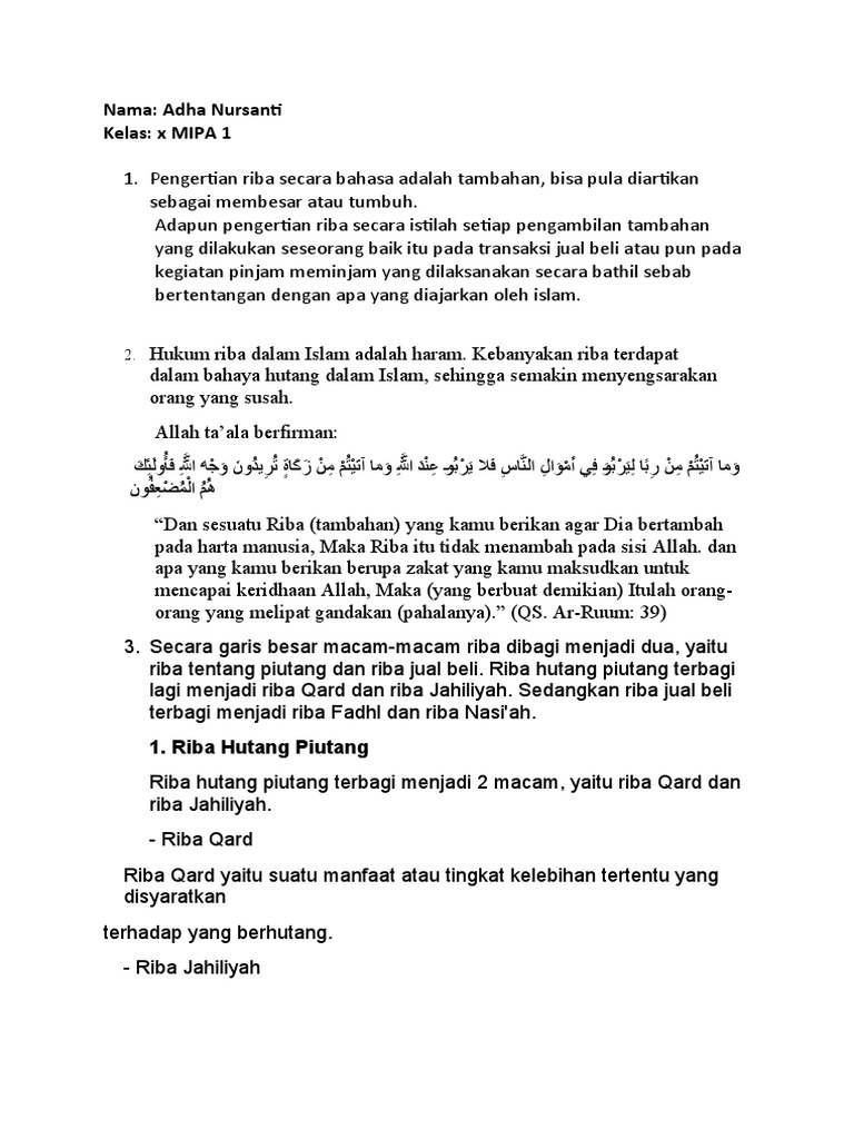Soal Tentang Riba | PDF