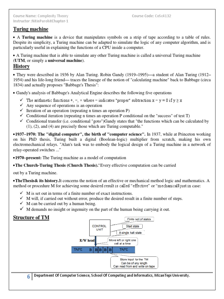 Turing Machine Pdf Computational Complexity Theory Algorithms