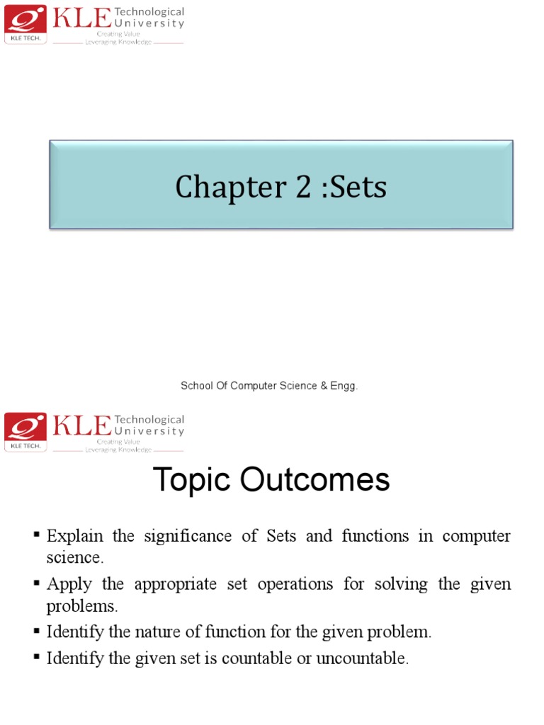 Chapter 2:sets: School of Computer Science & Engg | PDF | Function ...
