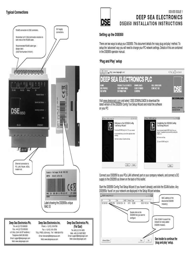 DSE850 Installation Instructions | PDF | Local Area Network | World ...