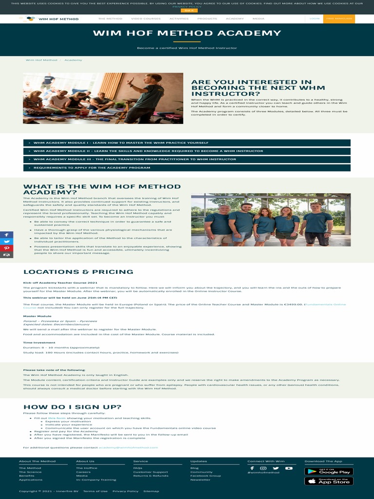 Become A Wim Hof Method Instructor - Wim Hof Method Academy | PDF ...