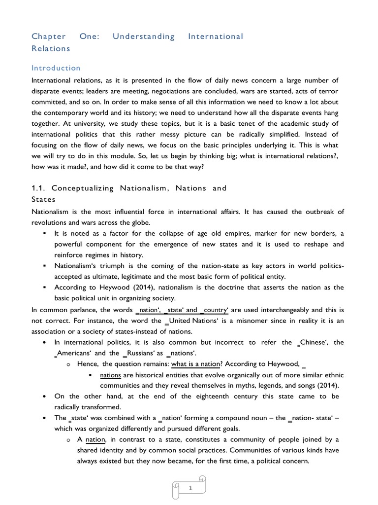 CH - 1... Defn ... Evolution of IR | PDF | Nationalism | Holy Roman Empire
