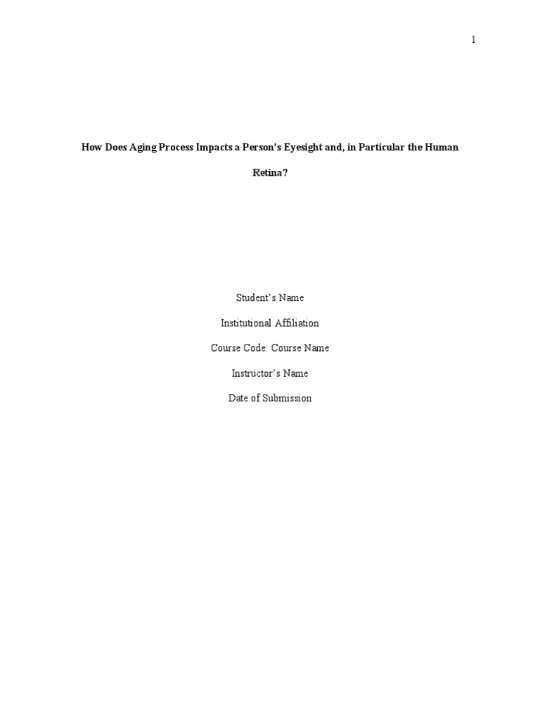 Aging Process APA 7th Ed - Edited | PDF | Retina | Visual Perception