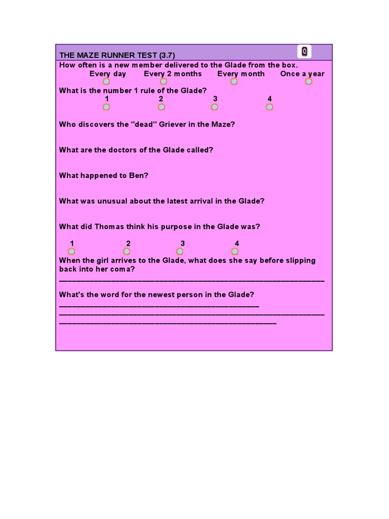 The Maze Runner Test | PDF